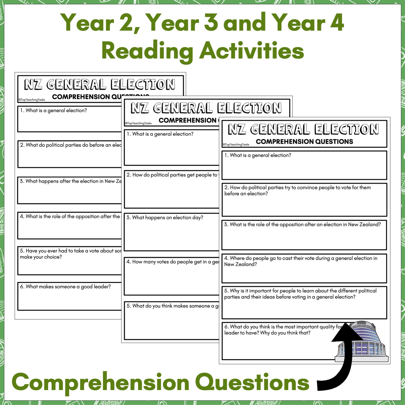 NZ General Election Reading Comprehension and Literacy Activities Year ...