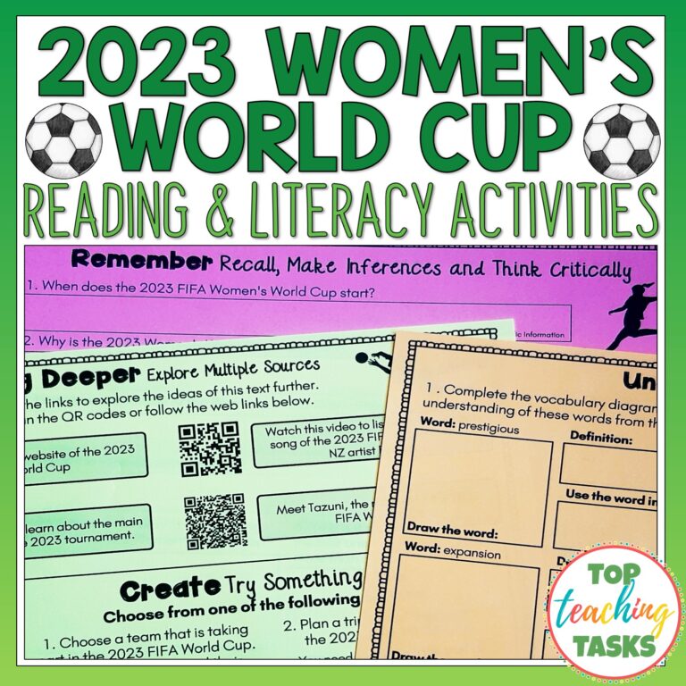 2023 Women's World Cup Reading and Literacy Passages and Activities ...