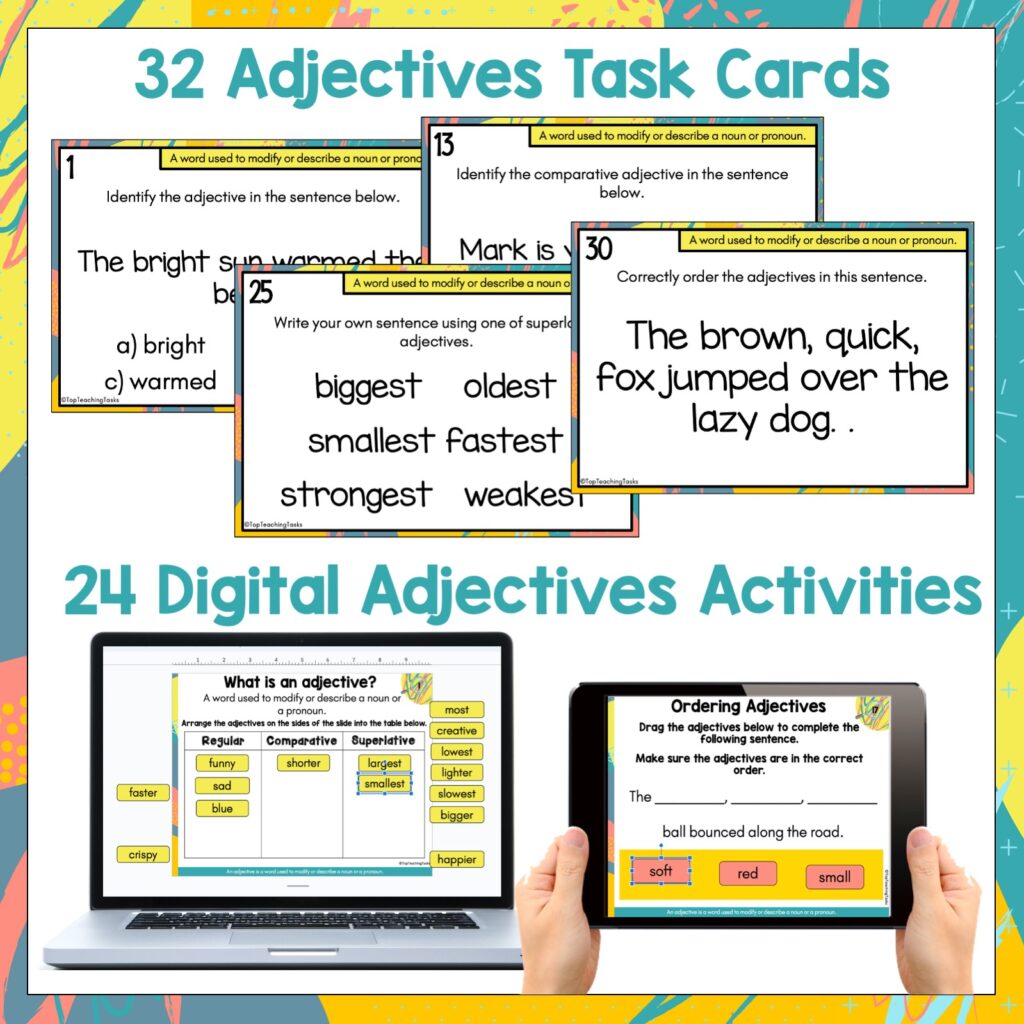 Adjectives Teaching Pack | Grammar Print and Digital Activities - Top ...