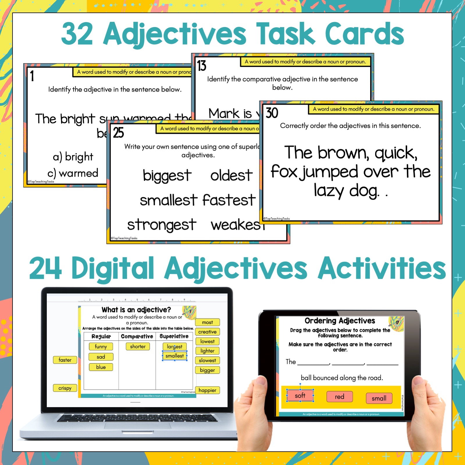 Adjectives Teaching Pack | Grammar Print and Digital Activities - Top ...