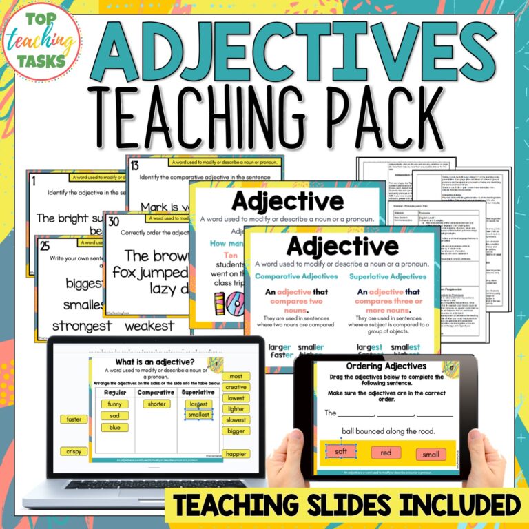 Adjectives Teaching Pack | Grammar Print and Digital Activities - Top ...