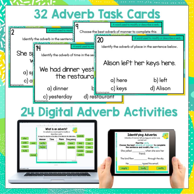 Adverbs Teaching Pack | Grammar Print and Digital Activities - Top ...