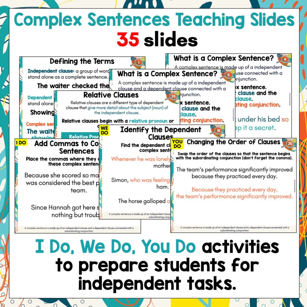 Complex Sentences Print and Digital Teaching Pack - Sentence Structure ...