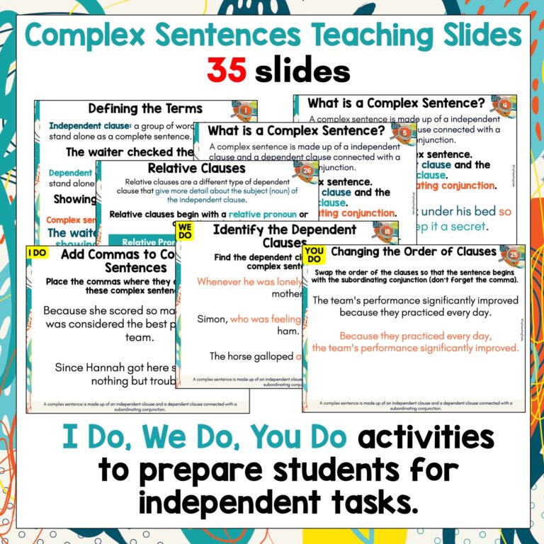 Complex Sentences Print and Digital Teaching Pack - Sentence Structure ...