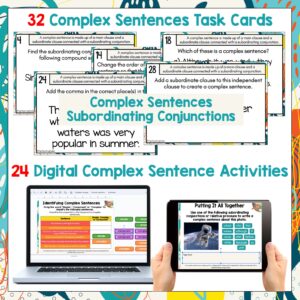 Complex Sentences Print and Digital Teaching Pack - Sentence Structure ...