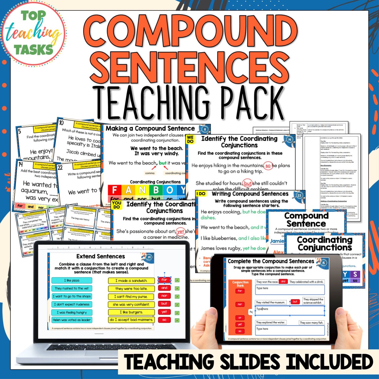 Compound Sentences Print and Digital Teaching Pack - Sentence Structure ...