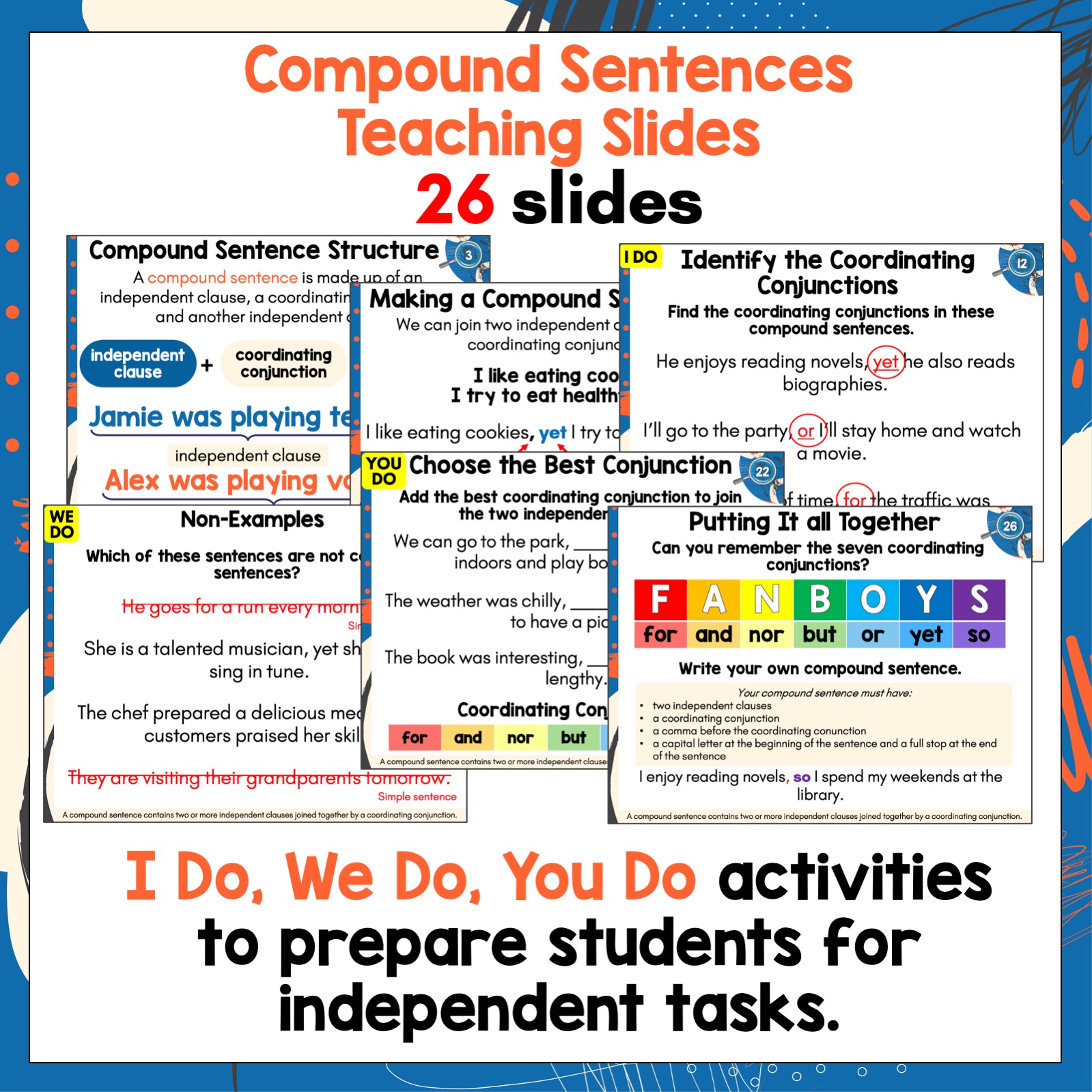 Coordinating Conjunctions and Subordinating Display Pack - Sentence ...
