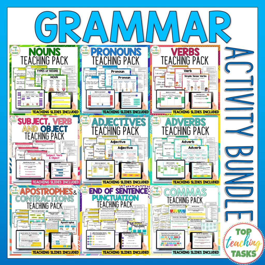 Literacy Skills Activities - Grammar Punctuation Spelling Vocabulary ...