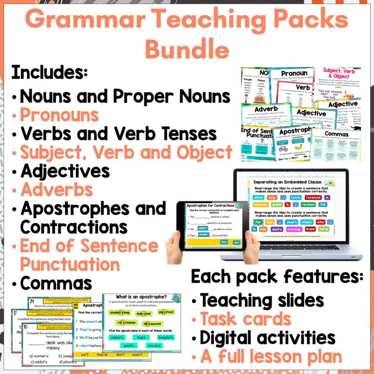 Literacy Skills Activities - Grammar Punctuation Spelling Vocabulary ...
