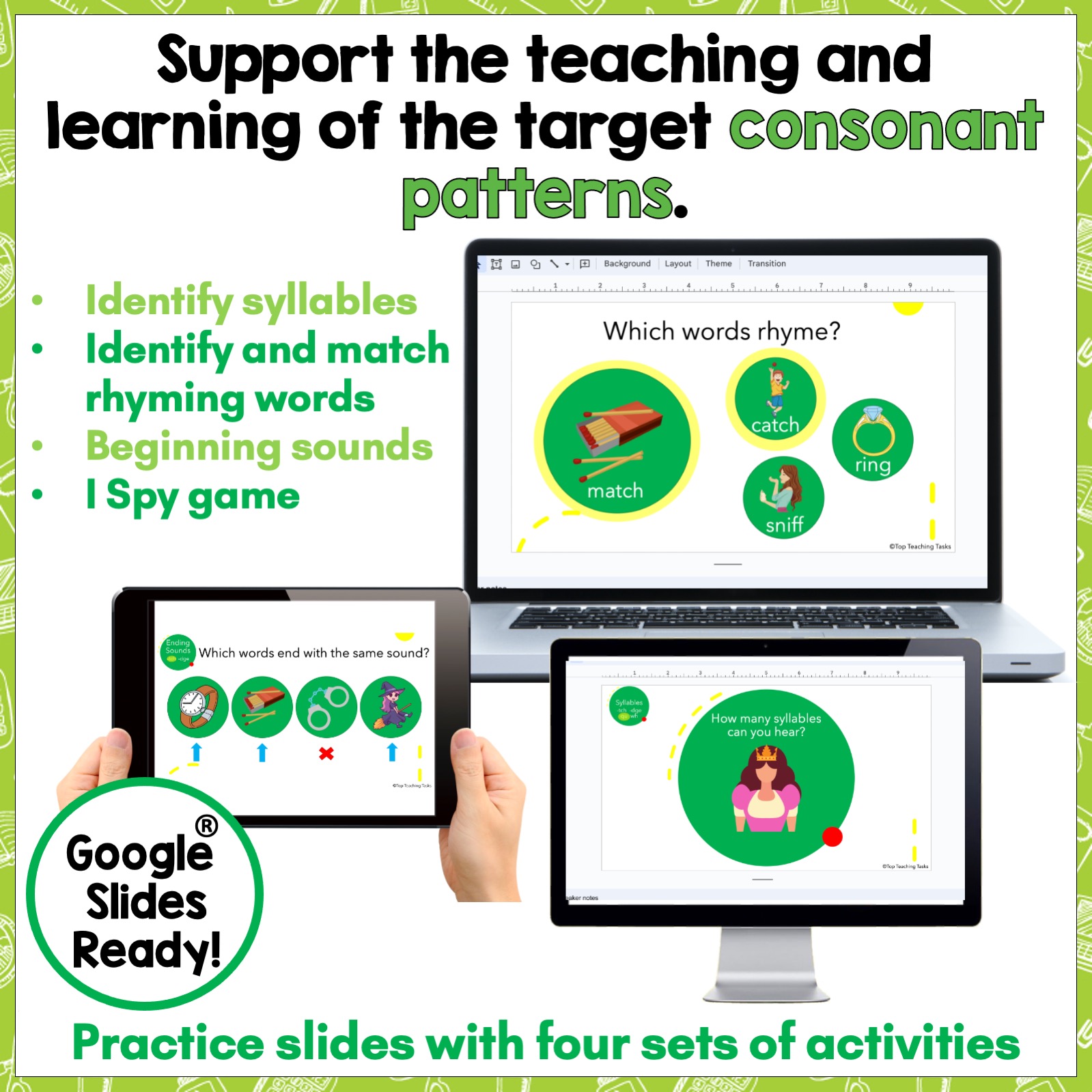 Phonics and Structured Literacy Teaching Slides: Consonant Patterns ...