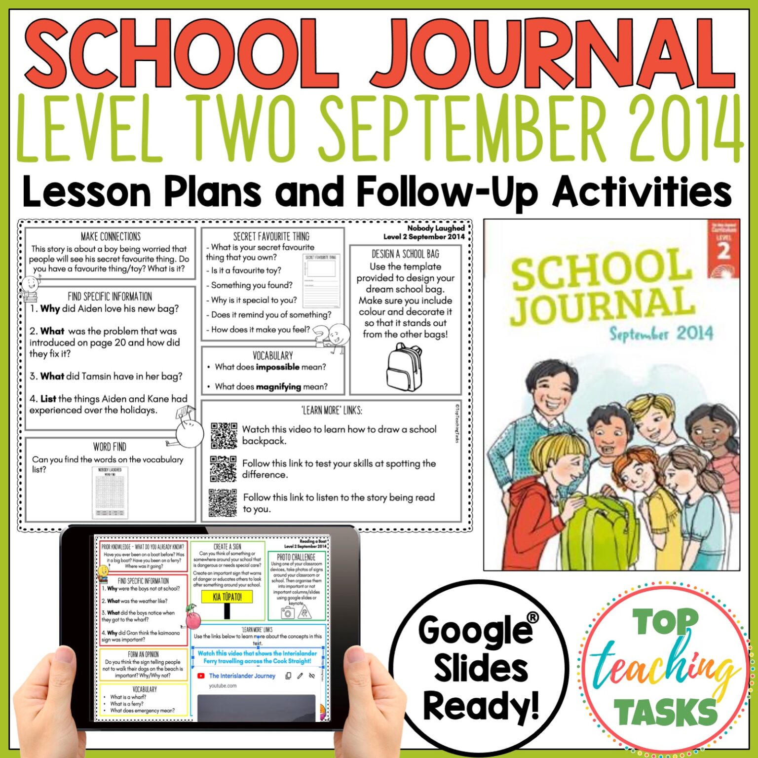 NZ School Journal Level 2 September 2014 Follow Up Activities - Top ...