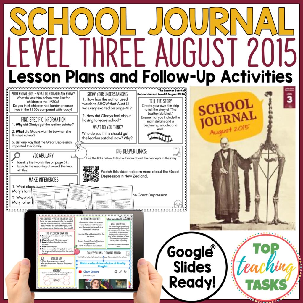 School Journal Level 3 August 2015 Follow Up Activities - Top Teaching ...