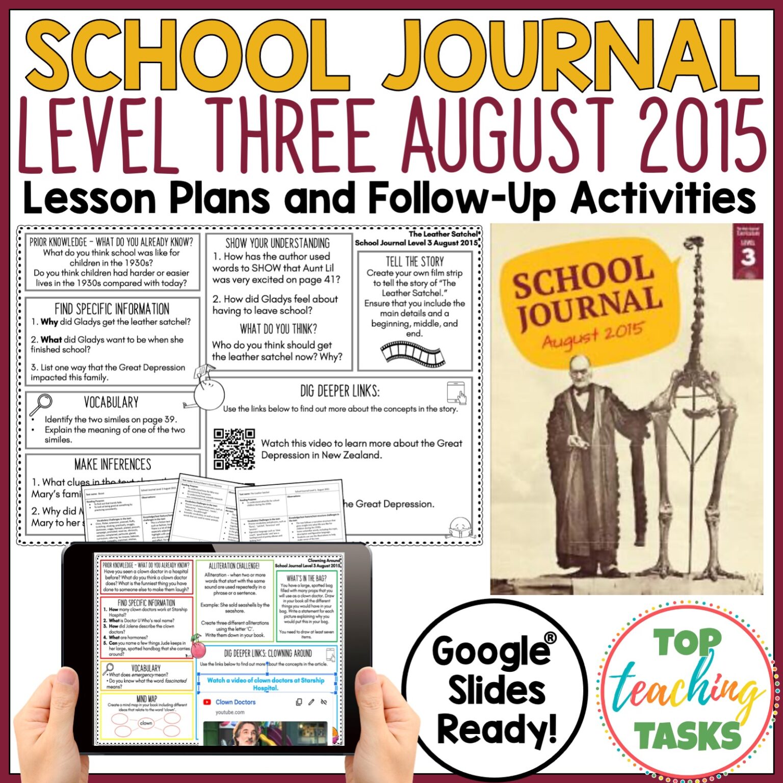 School Journal Level 3 August 2015 Follow Up Activities - Top Teaching ...