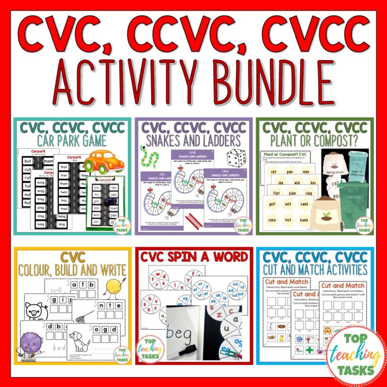 CVC, CCVC, CVCC Activities Bundle - Top Teaching Tasks