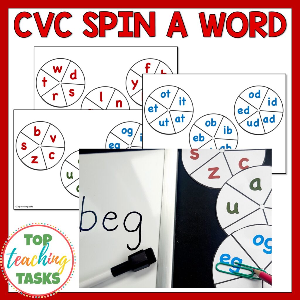 CVC Spin a Word Game - Top Teaching Tasks