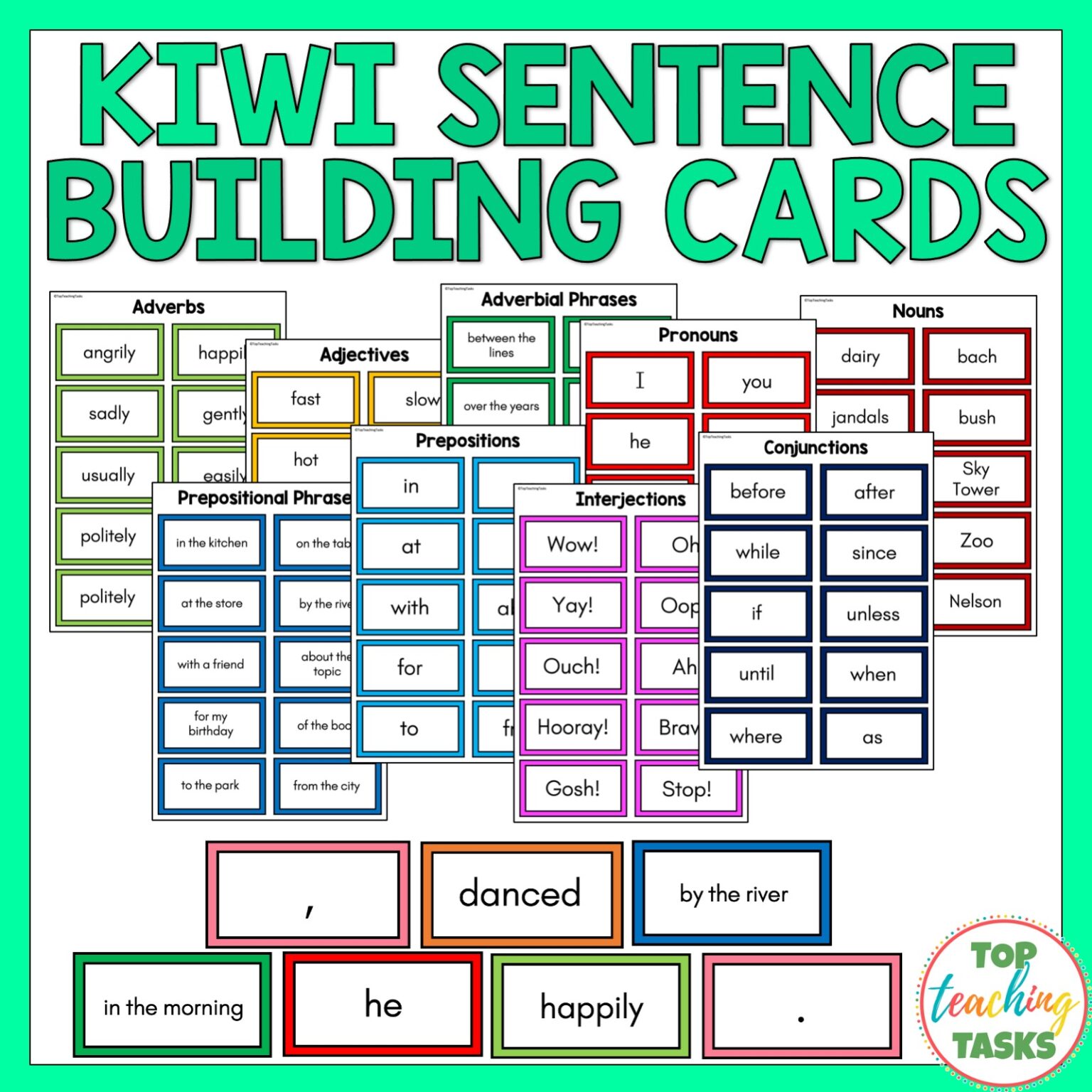 Sentence-Building Cards - New Zealand themed - Top Teaching Tasks