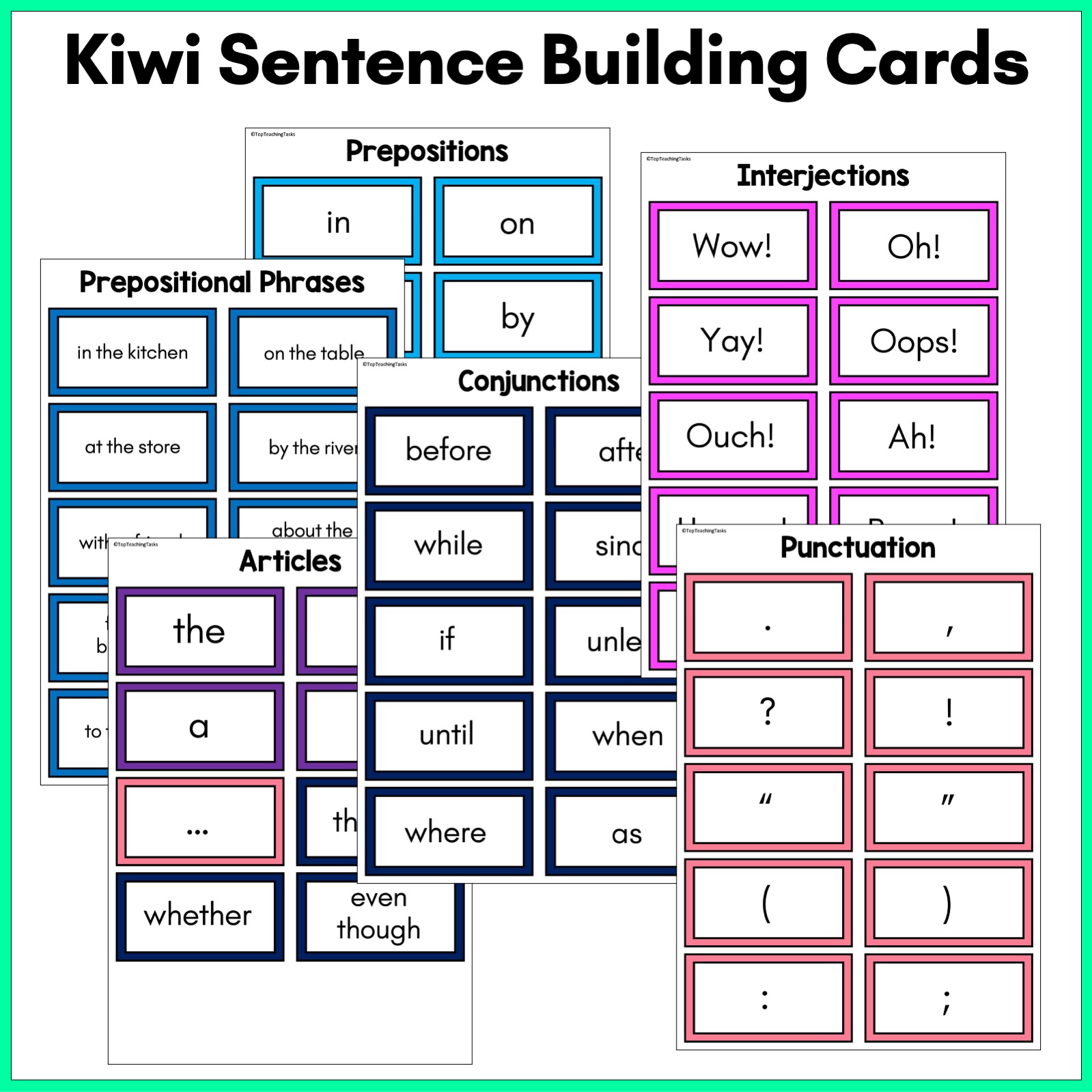 Sentence-Building Cards - New Zealand themed - Top Teaching Tasks
