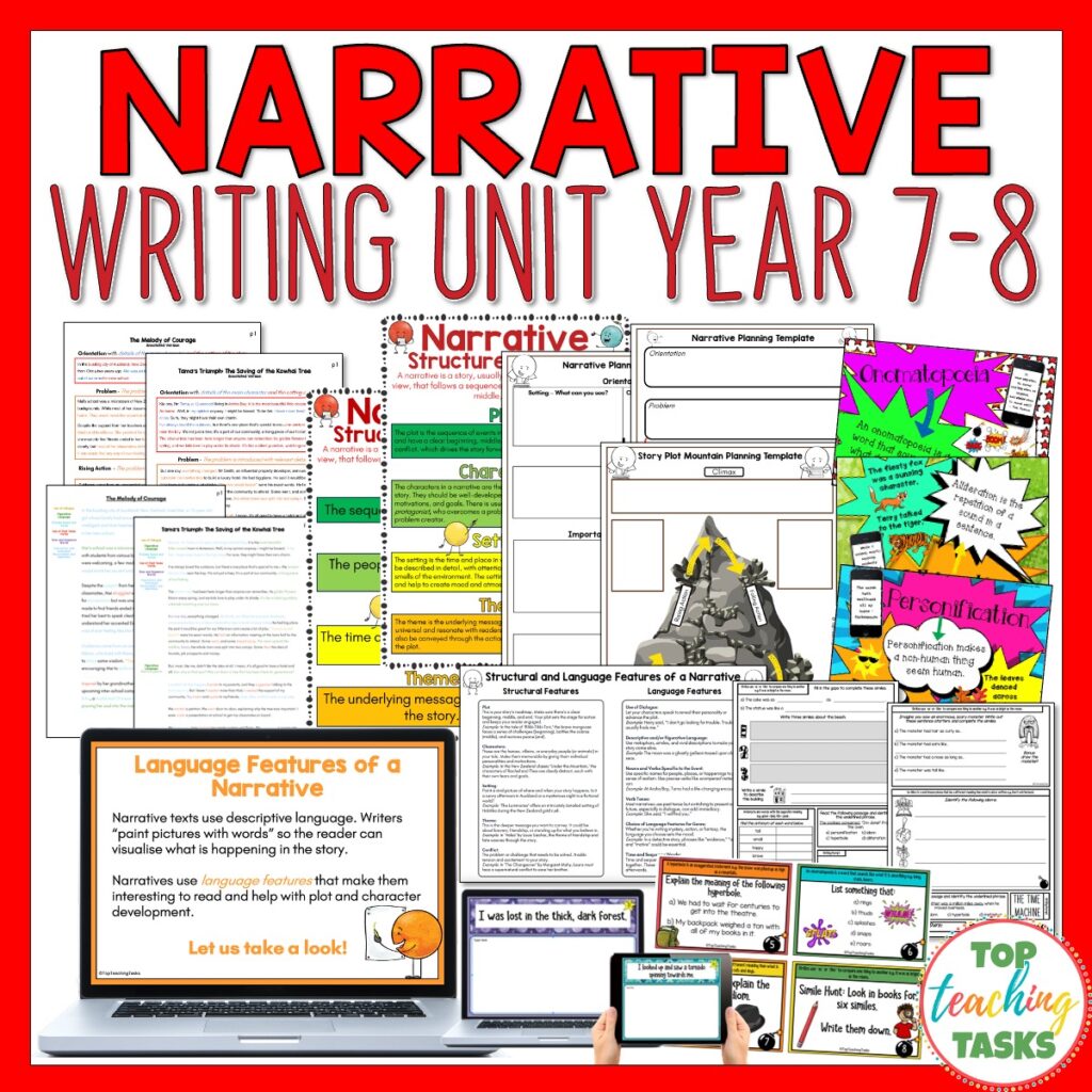 Narrative Writing Unit and Activities for Year 7-8 - Top Teaching Tasks