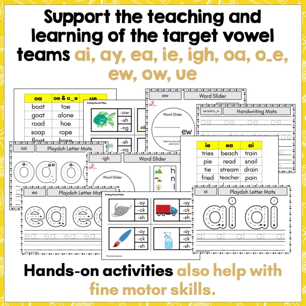 Phonics and Structured Literacy Activities - Vowel Teams - Top Teaching ...