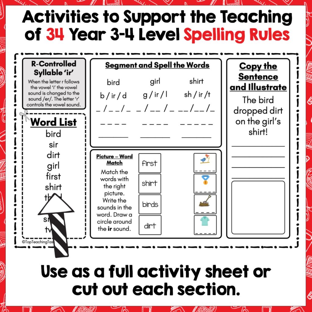 Phonics and Spelling Rules Activities Year 3-4 - Structured Literacy ...