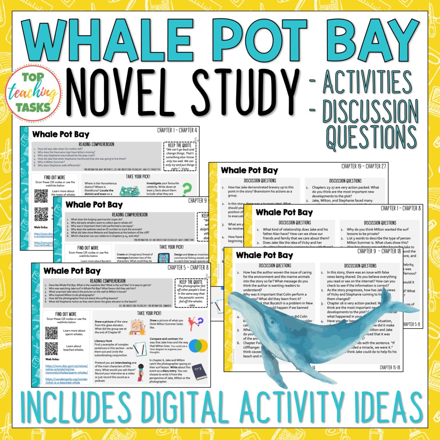 Whale Pot Bay Novel Study and Discussion Questions | Des Hunt Novel ...