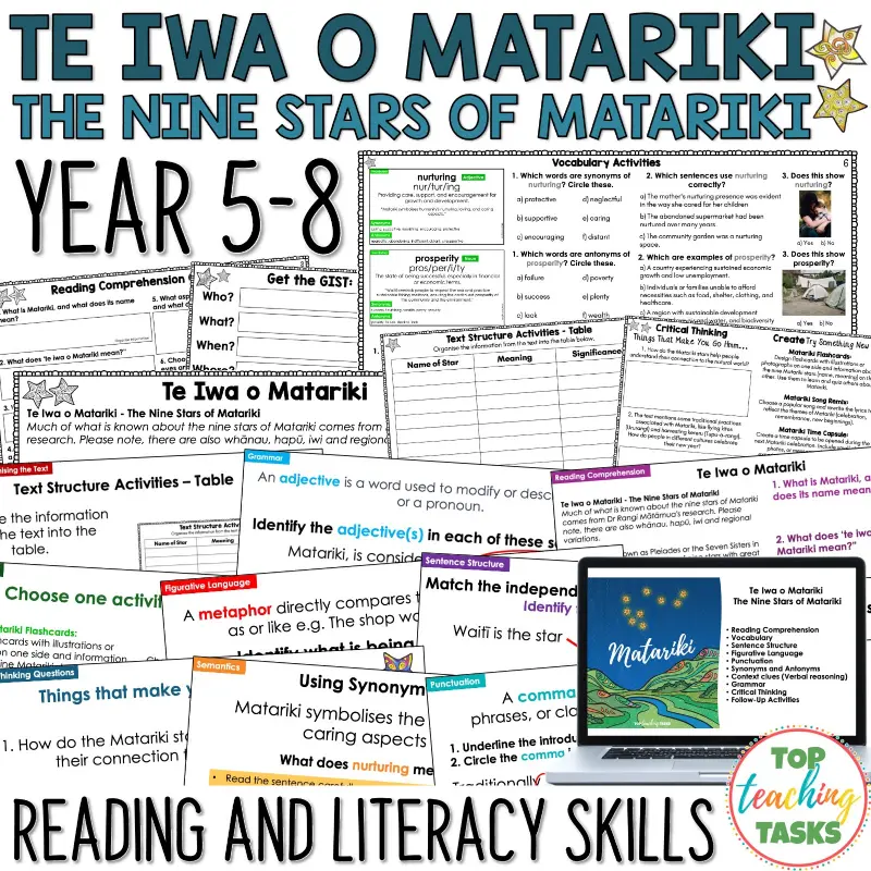The Nine Stars of Matariki Reading Comprehension and Literacy ...