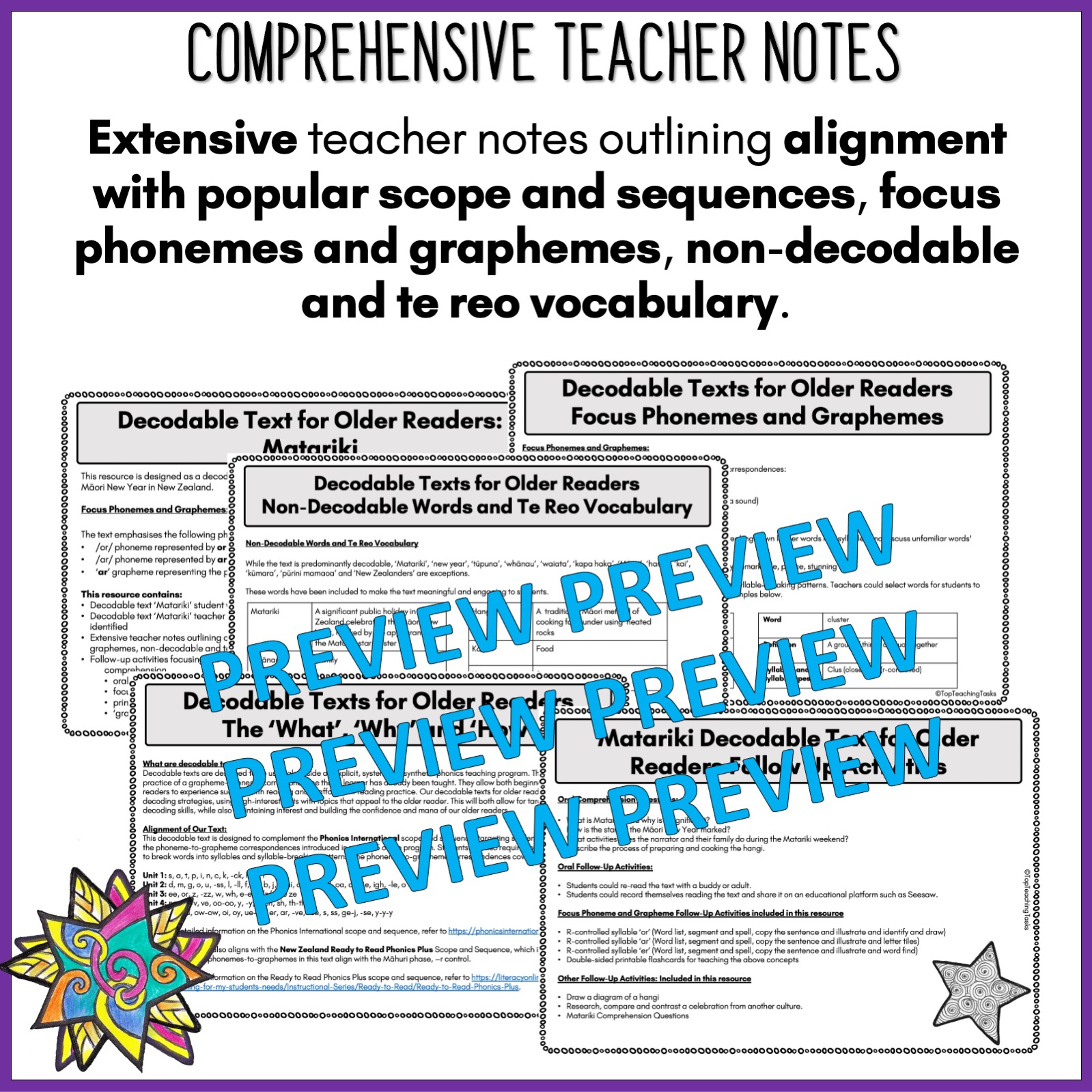 Decodable Text for Older Readers: Matariki - Top Teaching Tasks