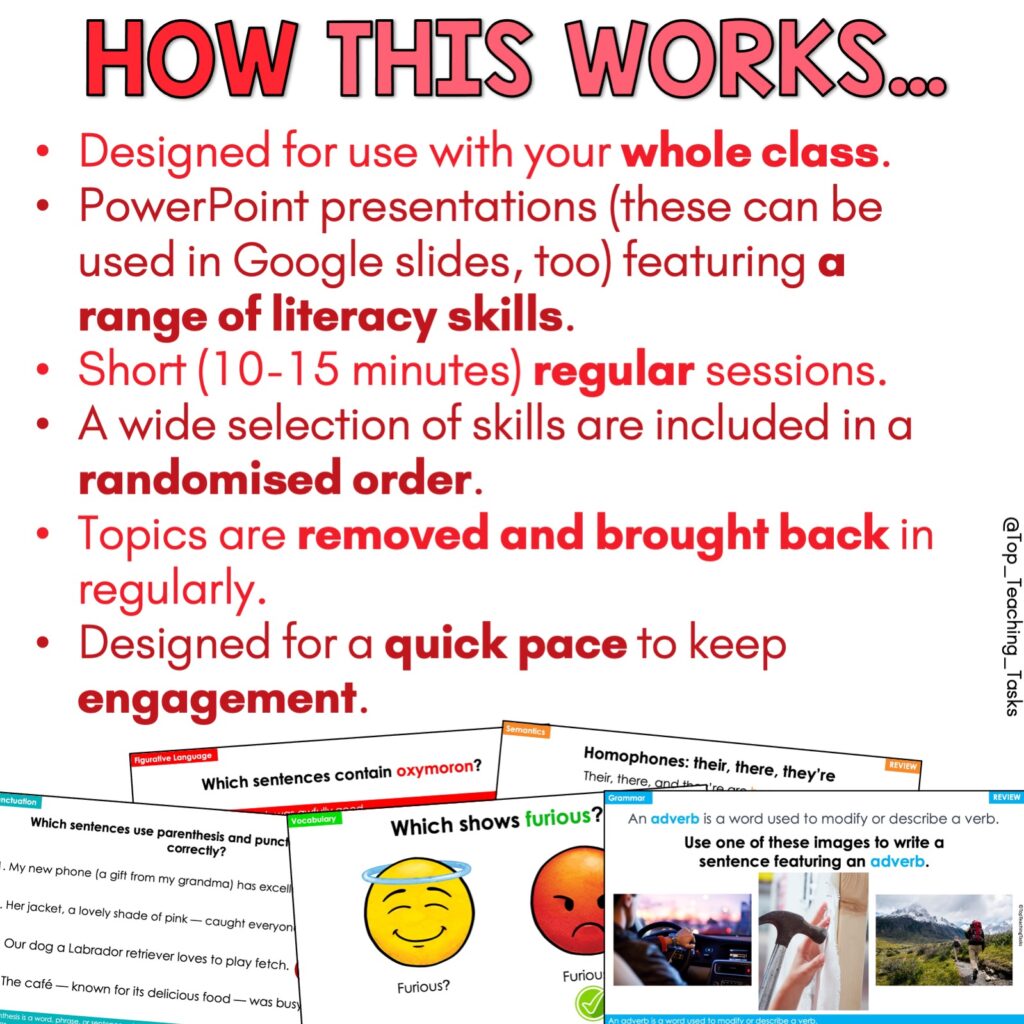 Daily Literacy Review For Year 4-6: Set Three - Top Teaching Tasks
