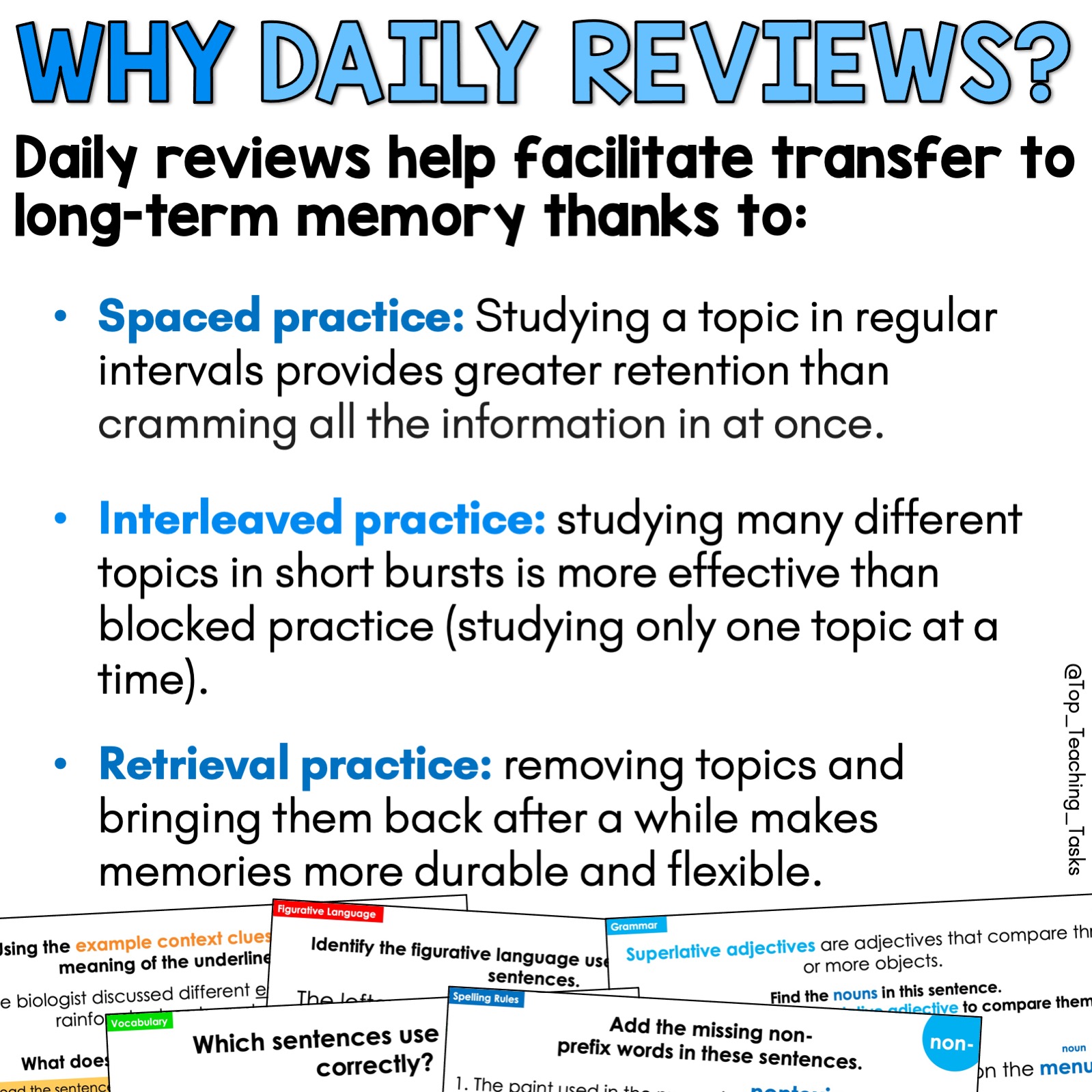 Daily Literacy Review For Year 7-8: Set Three - Top Teaching Tasks