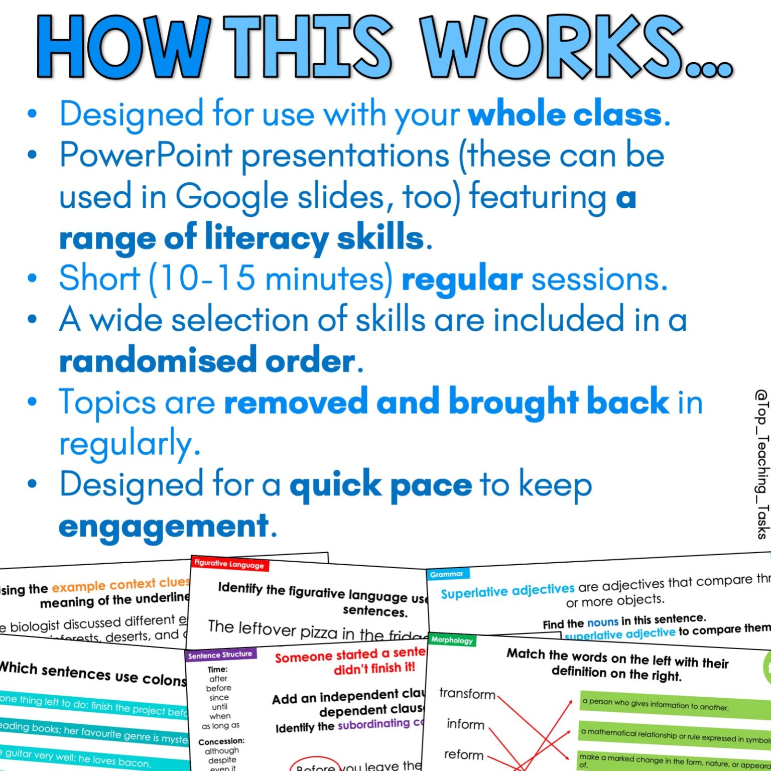 Daily Literacy Review For Year 7-8: Set Three - Top Teaching Tasks