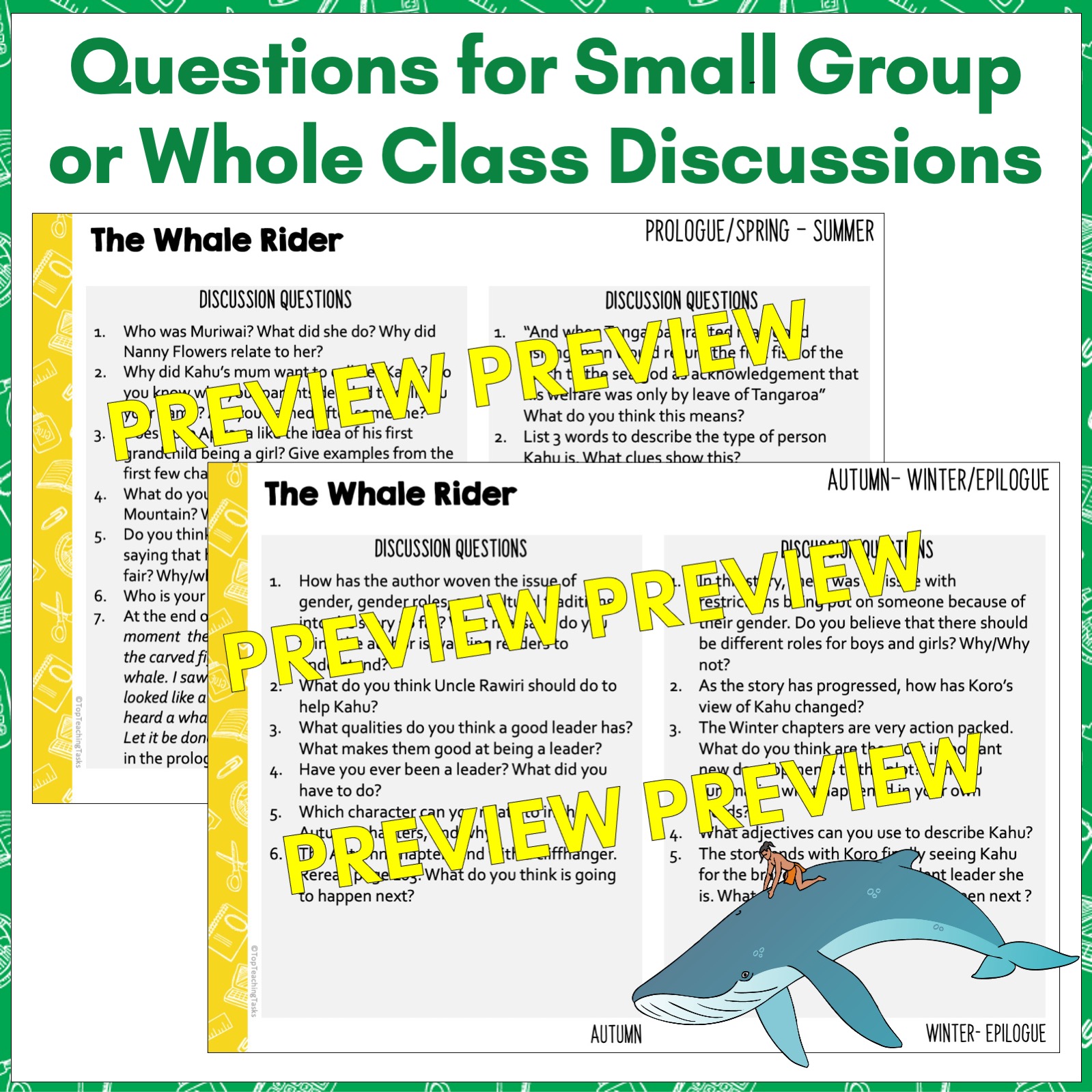 The Whale Rider Novel Study and Discussion Questions | Witi Ihimaera ...