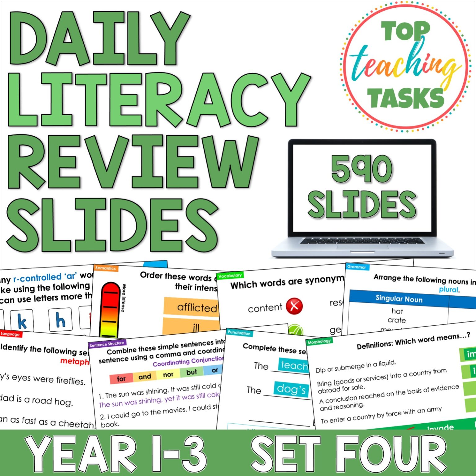 Daily Literacy Reviews For Year 1-3 Set Four - Top Teaching Tasks