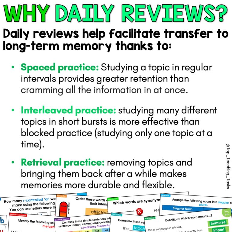 Daily Literacy Reviews For Year 1-3 Set Four - Top Teaching Tasks