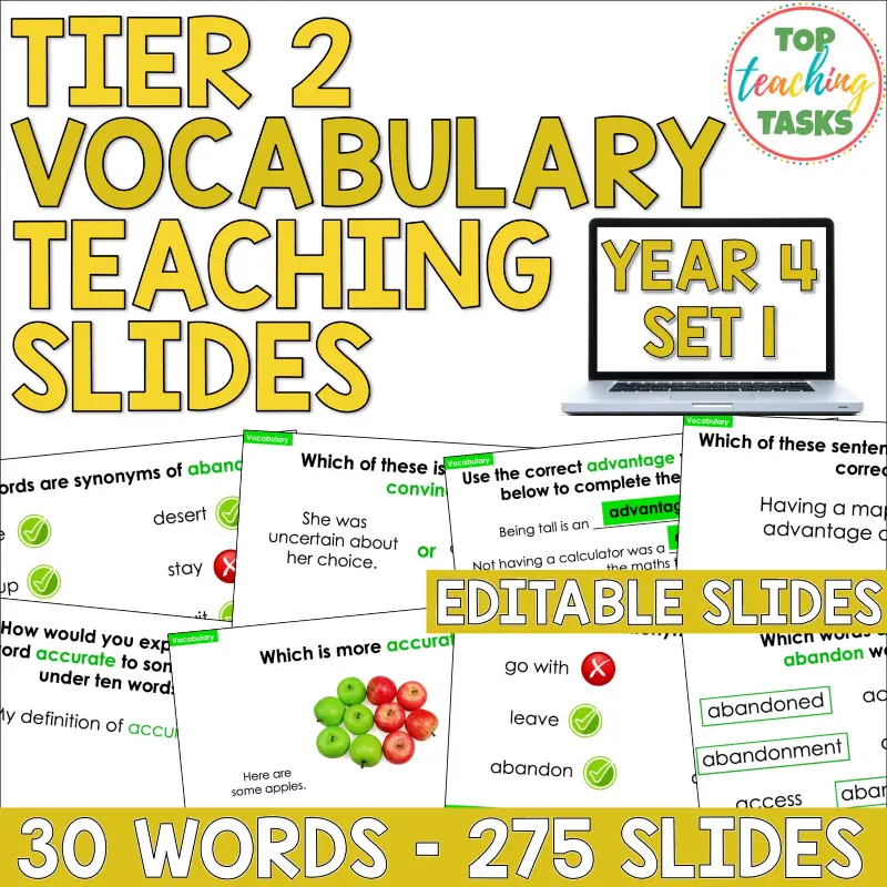 Tier 2 Vocabulary Explicit Teaching Slides and Make Your Own Editable ...