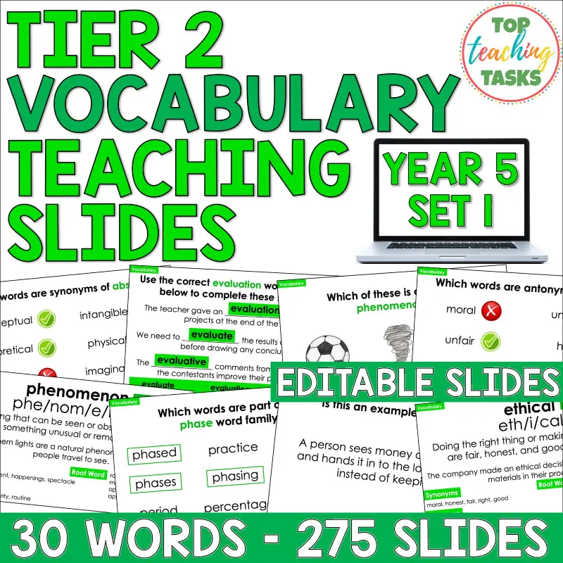 Tier 2 Vocabulary Explicit Teaching Slides and Make Your Own Editable ...