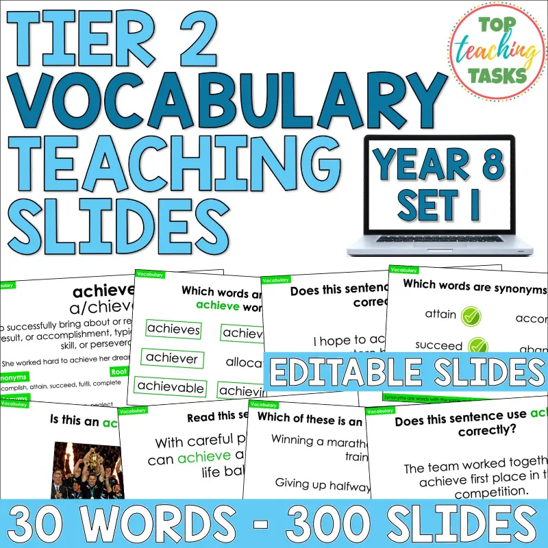 Tier 2 Vocabulary Explicit Teaching Slides and Make Your Own Editable ...