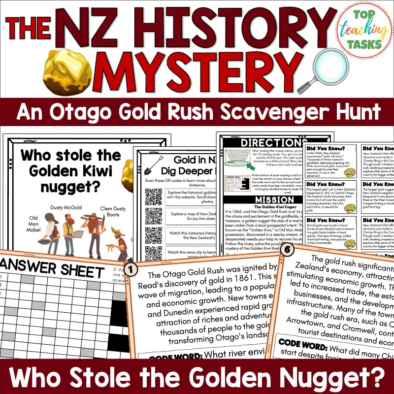 The Otago Gold Rush: A History Mystery Scavenger Hunt Activity - Top ...