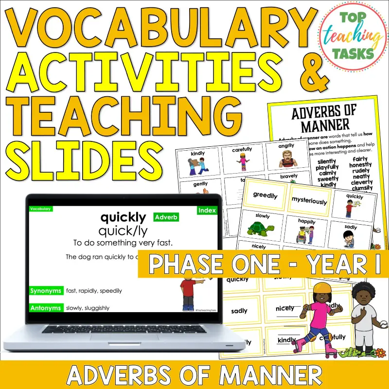 Adverbs of Manner Teaching Slides, Flashcards and Poster - Phase One ...
