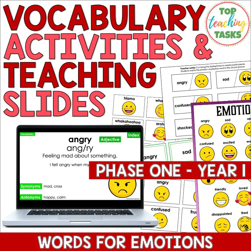 Words for Emotions Vocabulary Teaching Slides, Flashcards and Posters ...