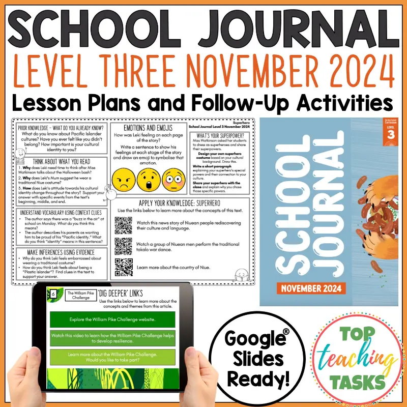 School Journal Level 3 November 2024 Reading Activities - Top Teaching ...