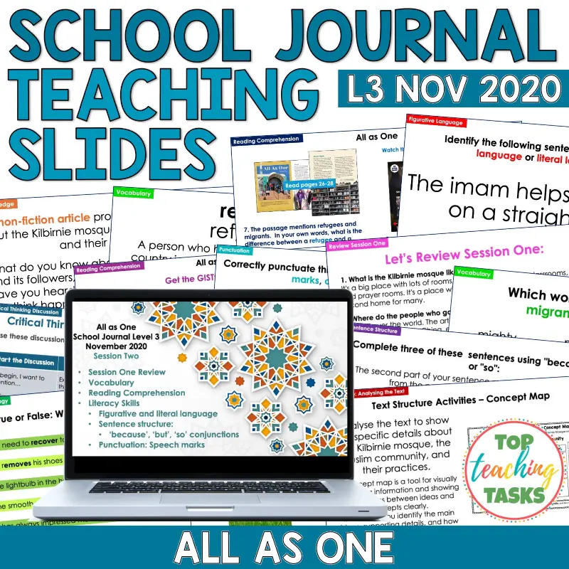 Whole Class School Journal Resource Year 5 & 6 - All as One SJ L3 ...