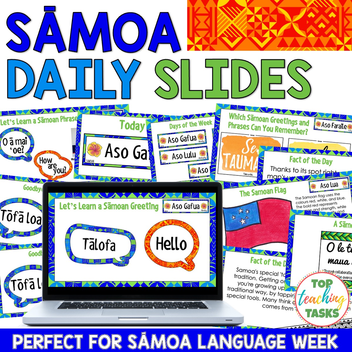 Samoa Language Week Whole-Class Teaching Daily Slides - Top Teaching Tasks